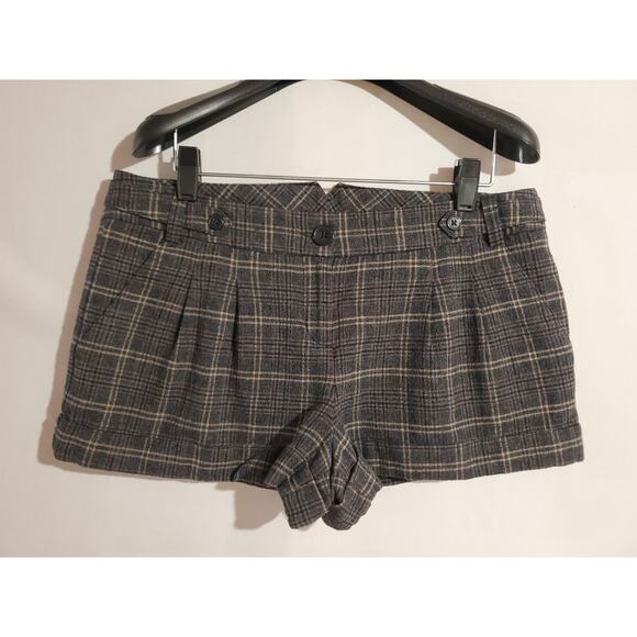 Express | Shorts | Express Wool Blend Plaid Pleated Micro Mini Shorts 8 ...